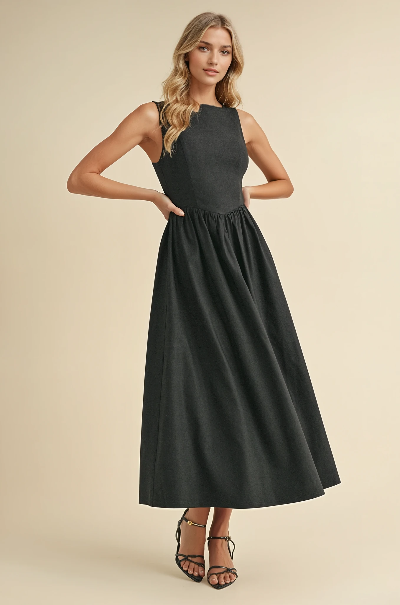 FLARED MIDI DRESS – VALVI